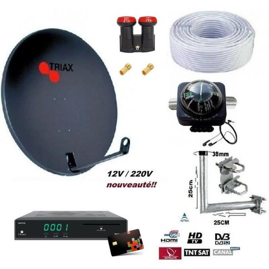 Kit Parabole - VISIOSAT - Triax 78CM - Récepteur TNTSAT 9930 - LNB ...