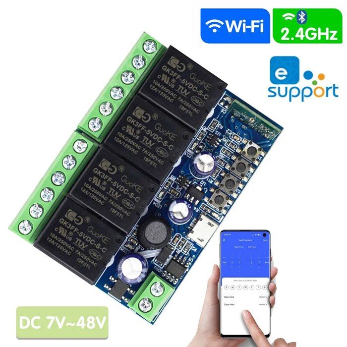 Interrupteur intelligent WIFI,Module relais récepteur 4 canaux ...