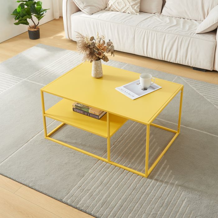 Table basse Solund du Salon Rectangulaire 45 x 90 x 60 cm jaune ...
