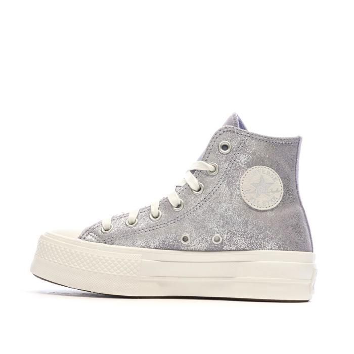 Baskets Mauve Femme Converse All Star Lift Platform Shimmer Violet ...