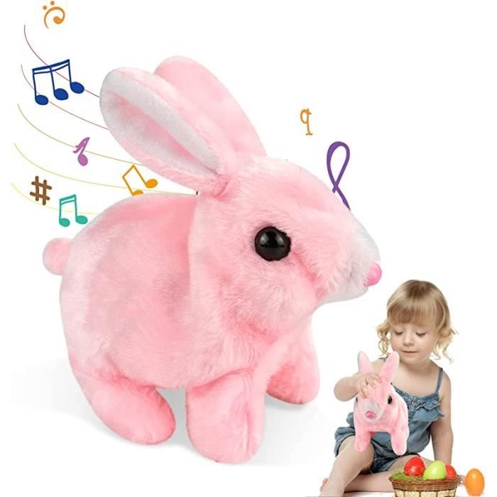 Jouet interactif éducatif Peut Marcher, Lapin de Pâques en Peluche ducatif Animal de Compagnie ...
