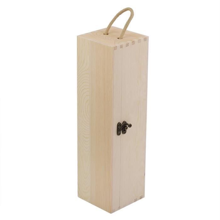 Boîte à vin - ATYHAO - Simple - Bois naturel - Durable - Couvercle ...