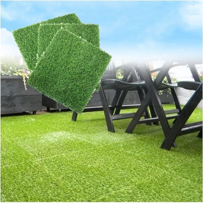 Pelouse Synthetique Extérieur Dalles De Terrasse Avec Trou De Vidange Tapis De Gazon Artificiel ...