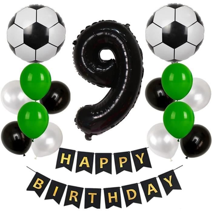 Décoration De 9e Anniversaire Ballon De Football 9 Ans Noir