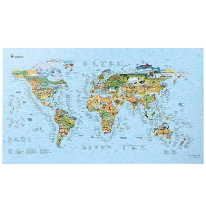 Surf Maps - Carte du monde spcial surf - Cdiscount Beaux-Arts et ...