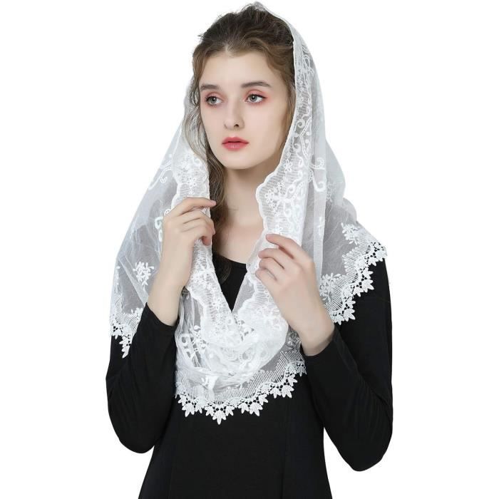 Voile D'Église Mantille Catholique Foulard Écharpe En Dentelle Pour ...
