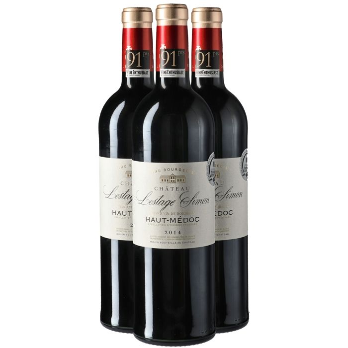 Château Lestage Simon Rouge 2014 - Lot de 3x75cl - Vin Rouge de ...