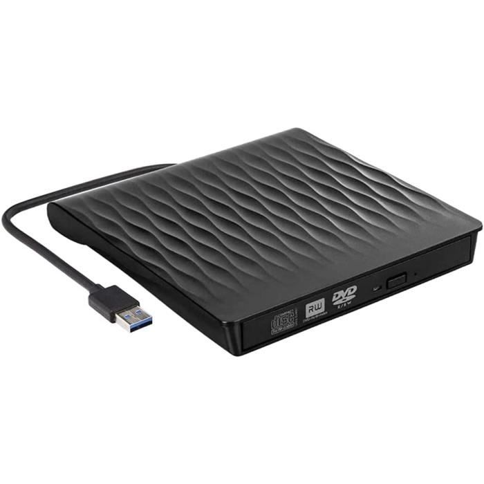 Externe Lecteur de CD-DVD,USB 3.0 Externe Portable Mince CD DVD ...