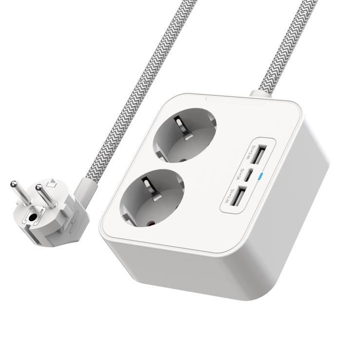 Multiprise,Multiprise ue, 1.5M, câble électrique avec USB type-c PD ...