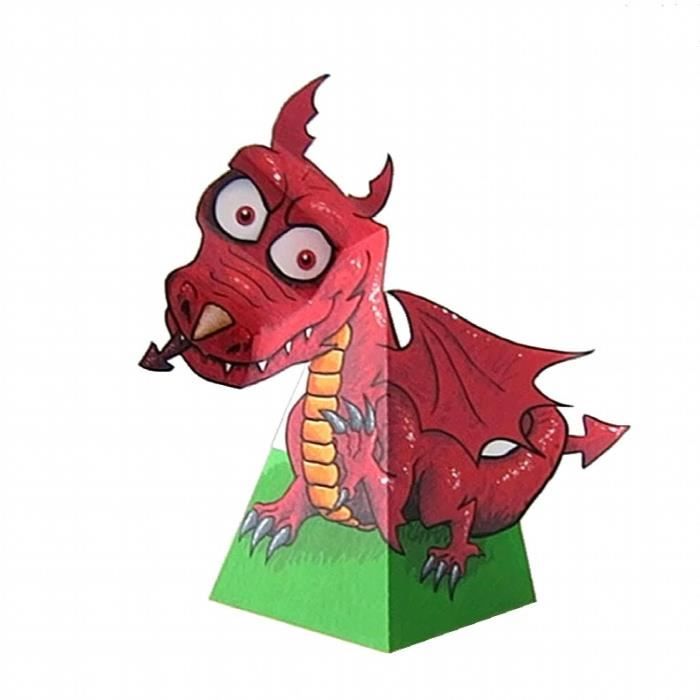 Illusions d'optique Red Dragon Ornements Pliant Mini 3D Papier Modèle ...