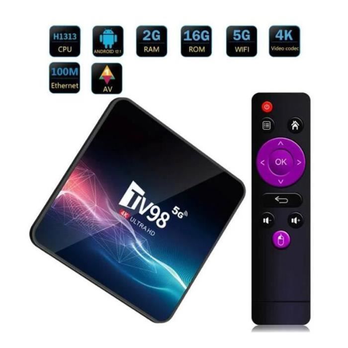 Boîte TV Android - FOLAYA - TV98 - Android 12 - UHD 4K - 2G RAM 16G ROM - Cdiscount TV Son Photo