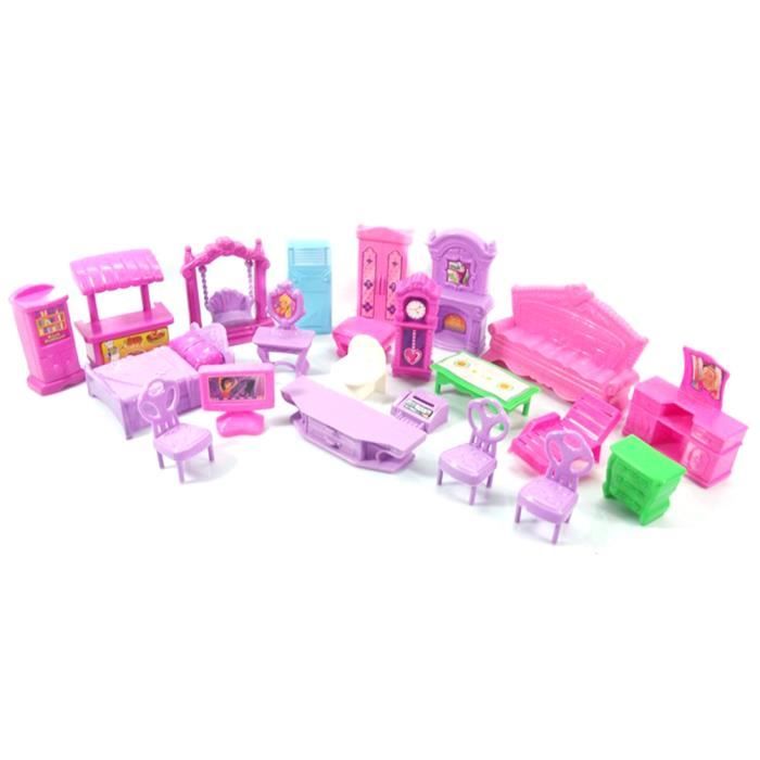 FYDUN Ensemble de meubles de maison de poupée 22 pièces, Jouets de jeu de simulation pour ...