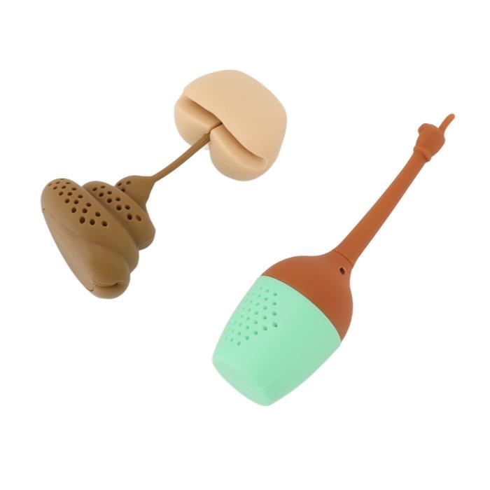 Passoires à Thé Drôles Filtre à Thé Caca Élastique Silicone Feuilles ...