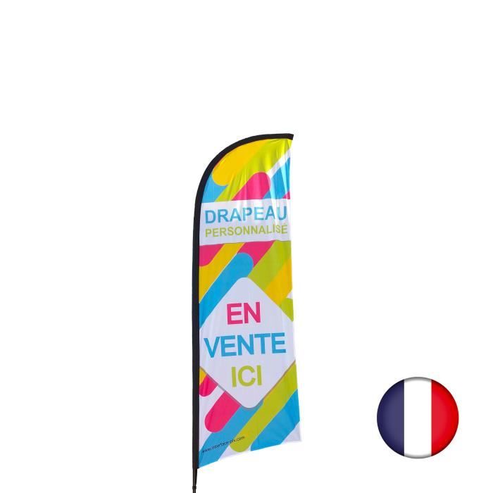 Drapeau personnalisé de dimensions 270 x 100 cm avec mât. Fabrication ...