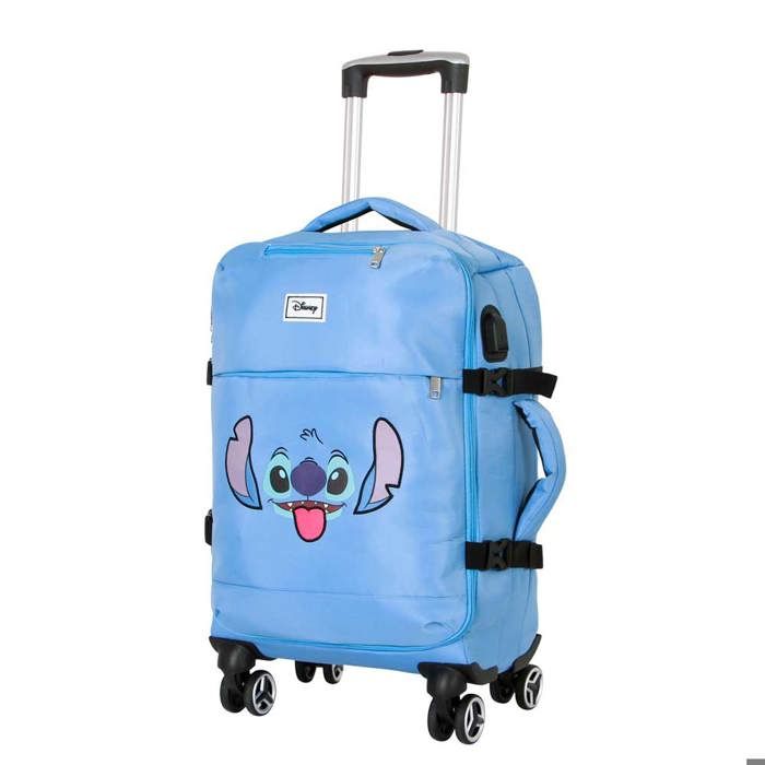 Valise Cabine 4 Roues - Disney Lilo et Stitch Face - Bleu - Taille Unique