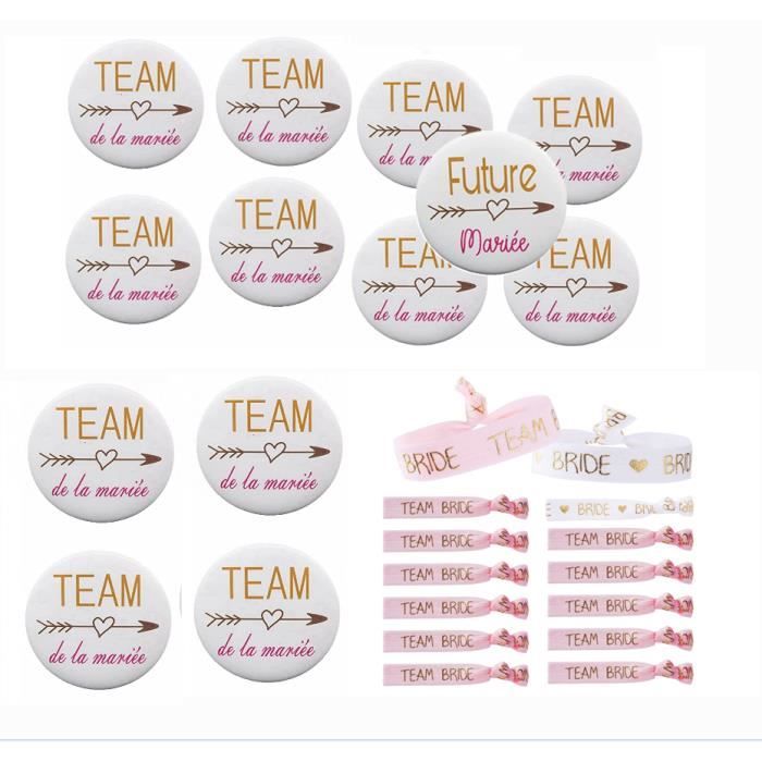 Kit de Accessoire de Mariage 1pcs Badge “La mariée” + 12pcs Badges d ...