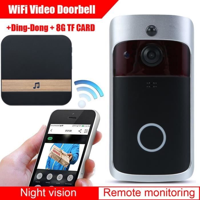 WIFI Sonnette avec caméra Interphone Avec Carillon Plug-in 8G Smart ...