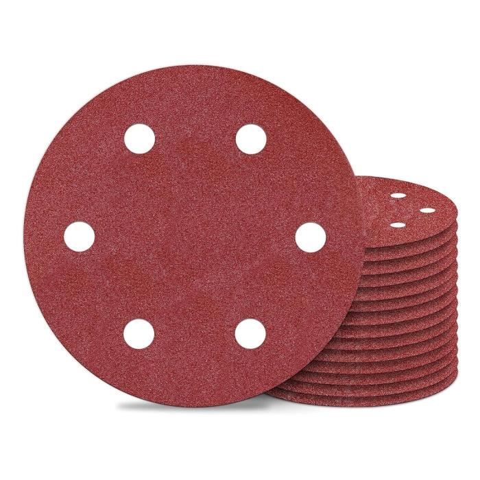 15 Pièces Disque De Ponçage 225Mm 6 Trous Disques Abrasifs Grain P60 ...