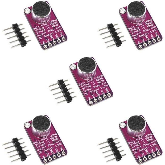 Lot De 5 Amplificateurs De Microphone À Électret Max9814 Avec Contrôle ...