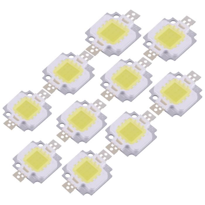 SURENHAP SMD Chip light 10Pcs 10W LED SMD Puce COB DC 9‑10V Pour Lampe Projecteur Perles Ampoule ...