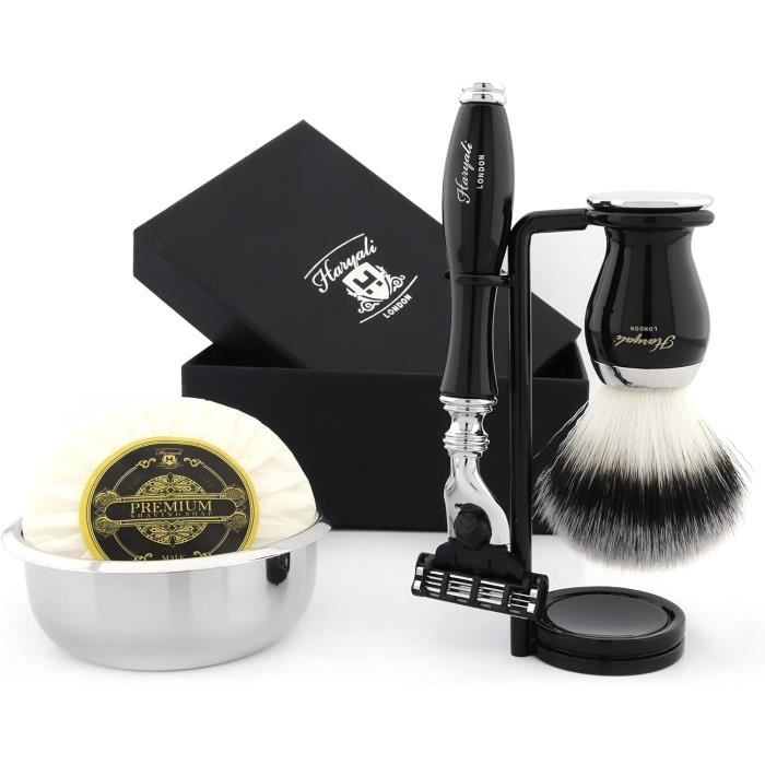 Kit De Rasage Pour Hommes 6 Pièces Avec Rasoir À 3 Bords, Brosse ...