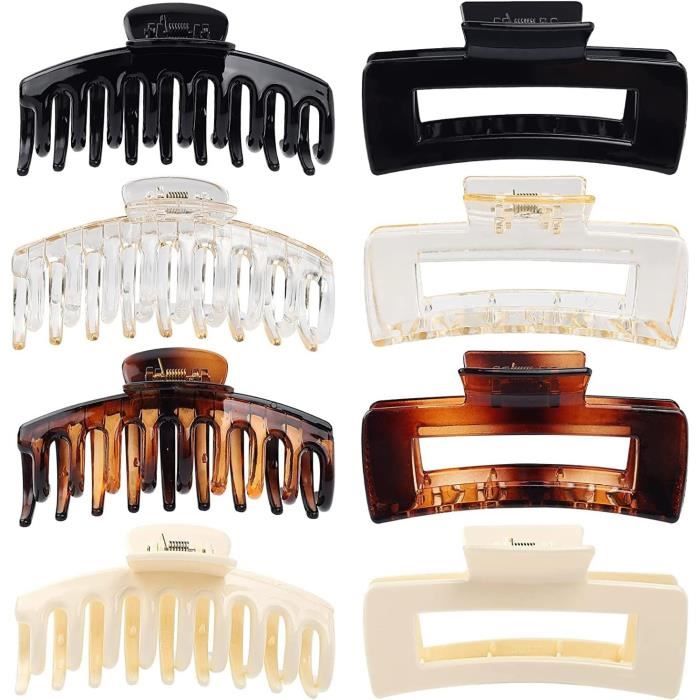 Grande Pince Cheveux Femme, 8 Pièces Pince À Cheveux Antidérapante ...
