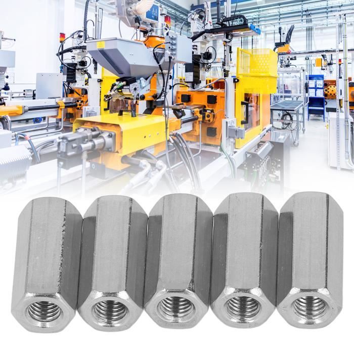 Écrou d'accouplement hexagonal - VBESTLIFE - M10 x 1,5 - Lot de 5 - Acier inoxydable 304 - 40 mm ...