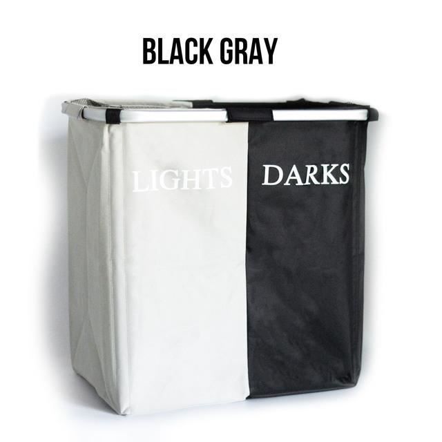 Panier à linge,Black Gray--Panier À Linge En Tissu Oxford Pliable, 1-2 ...