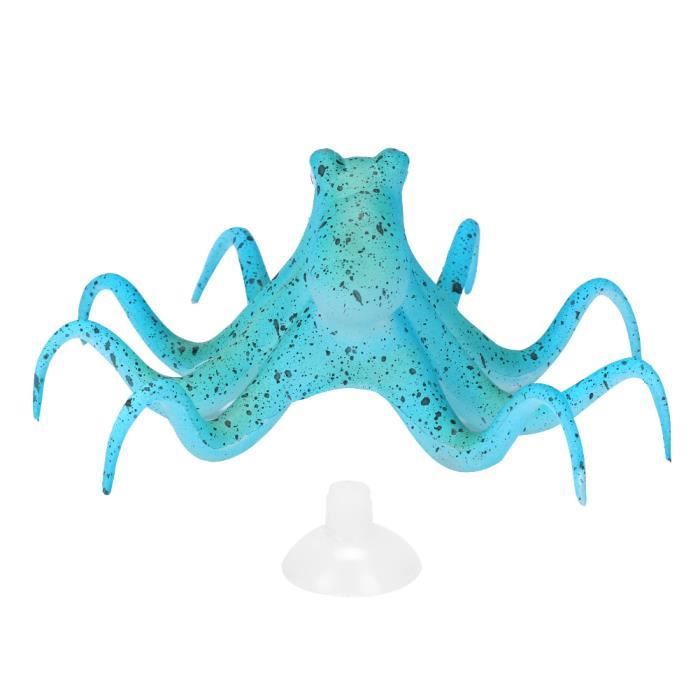 Silicone artificielle Fluorescent Simulation Octopus Aquarium Fish Tank ...