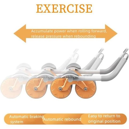APPAREIL ABDO - PLANCHE ABDO Roue Abdominale - MARSEE - Avec doubles roues stables et rebond ...