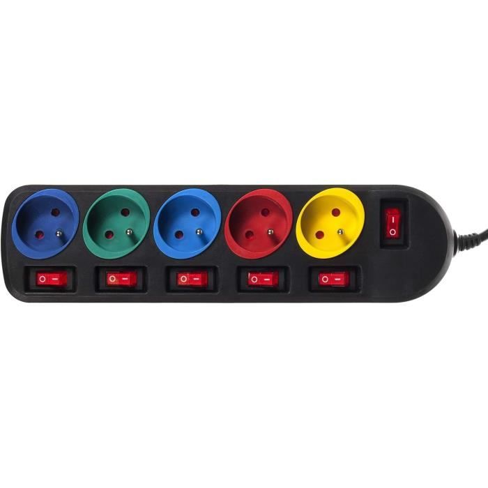 Mce204M Bloc Multiprise Cordon Rallonge Électrique 5 Prises Avec ...