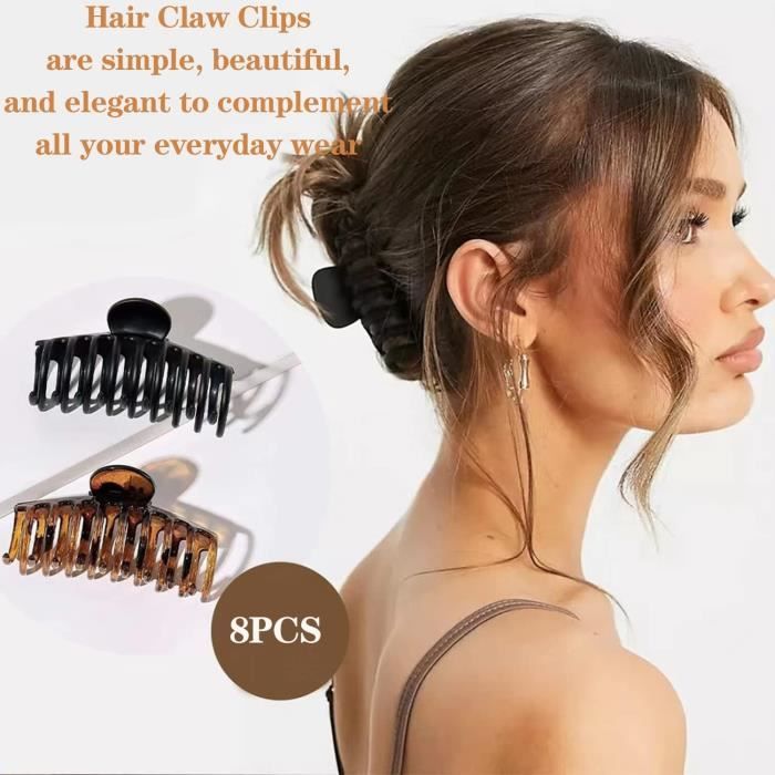 Grande Pince Cheveux Femme, 8 Pièces Pince À Cheveux Antidérapante ...