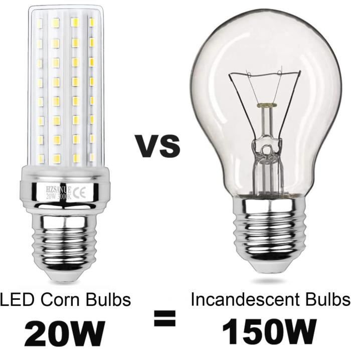 Led Ampoule À Maïs 20W, 150W Équivalent Ampoules À Incandescence, E27 Edison Vis Ampoules, 3000K ...