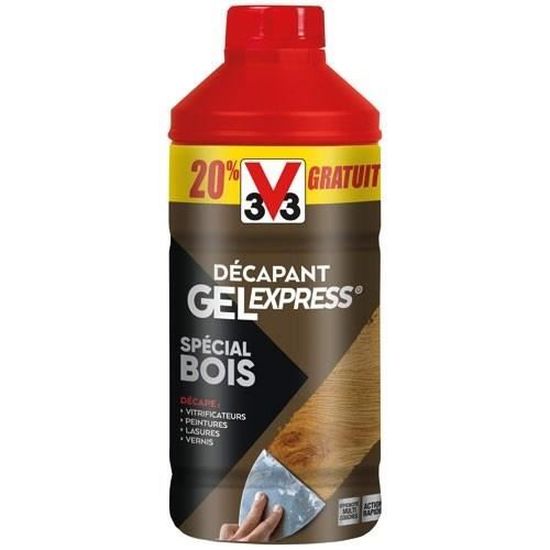 Décapant gel express - V33 - Spécial bois - Action rapide - 1L +20% ...