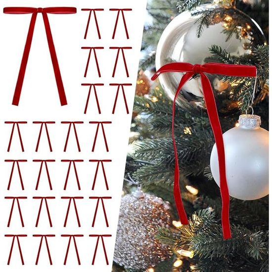36 Pieces Red Velvet Christmas Bows 12.7 cm x 17.7 cm Large Christmas ...
