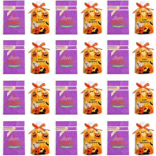 Lot de 100 sacs à bonbons pour Halloween en plastique pour bonbons ou ...