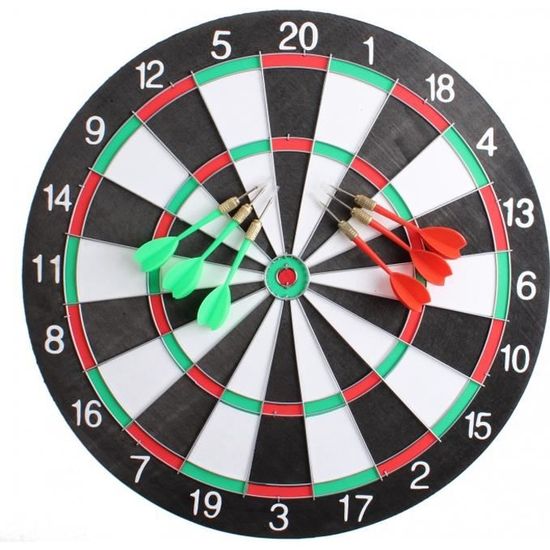 Cible de fléchettes Master Darts - 40,5 cm - 6 flèches incluses ...
