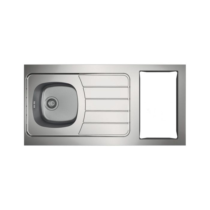 Évier - Moderna - Iseo - Inox - 1 cuve - Découpe domino 100x60 ...