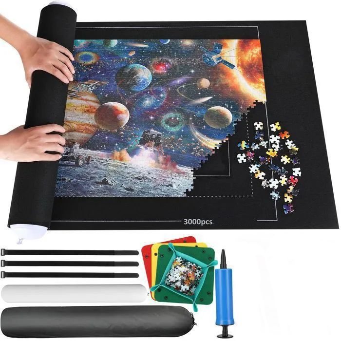 Tapis Puzzle Rouleau Feutre,Tapis Puzzle 3000 pièces,Tapis de Rangement ...