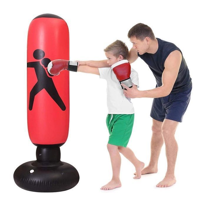 Sac de Boxe Gonflable 160cm, Sac de Frappe sur Pied Autoportant pour ...