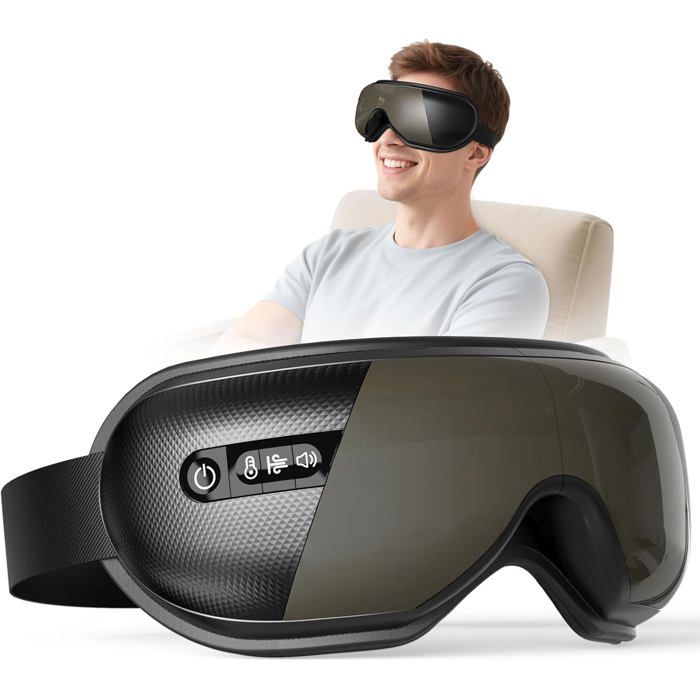 Masseur Oculaire avec Chaleur 180° Pliage – Musique Bluetooth 4 Modes ...