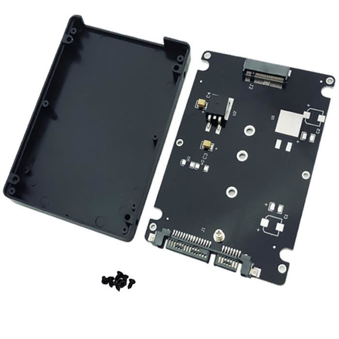 Noir - Boîtier externe SSD M2, adaptateur SSD, NGFF vers SATA 3, 6Gbps pour clé B, SATA Base M2 ...