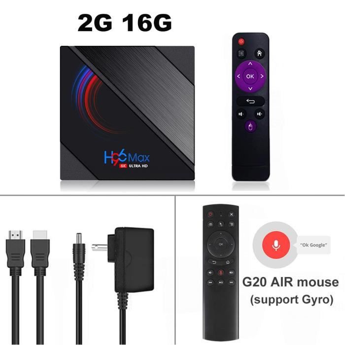 Ue Plug - 2G 16G G20 - Boîtier Smart Tv Android 10, 4g, 64 go, 6k, H96 Max, H616, Lemfo, 2.4g, 5 ...