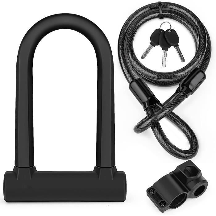 Antivols En U - Antivol Vélo Serrure D À Manille Robuste 3 Clés Câble ...