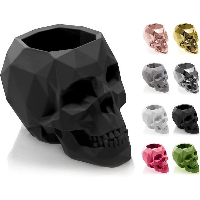 Pot De Fleurs En Ciment, Cache-Pot En Béton, Tête De Mort Low Poly, Ø 5 ...