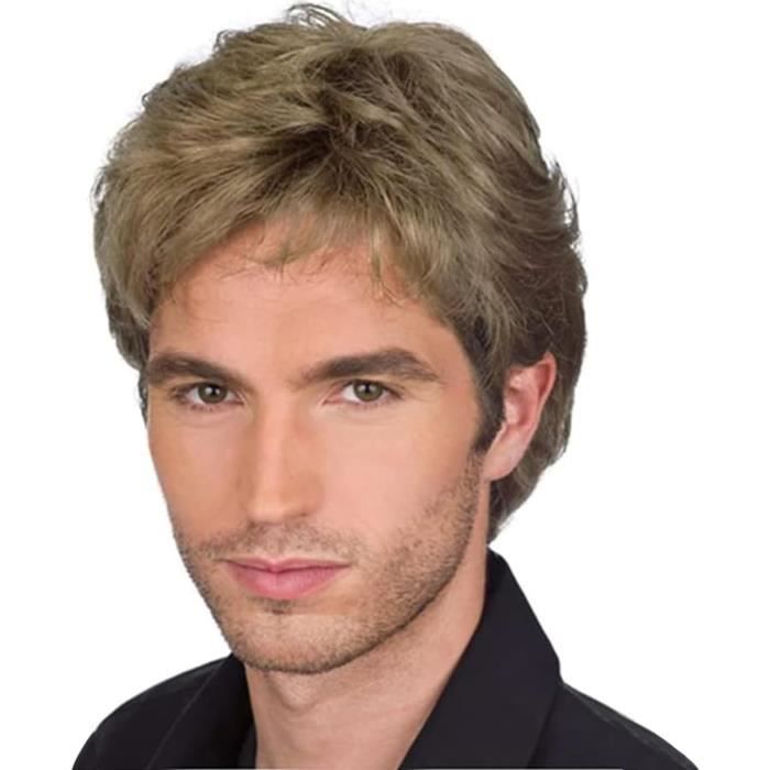 Perruque Homme Naturel Avec Frange Latérale Perruque Blonde Homme ...