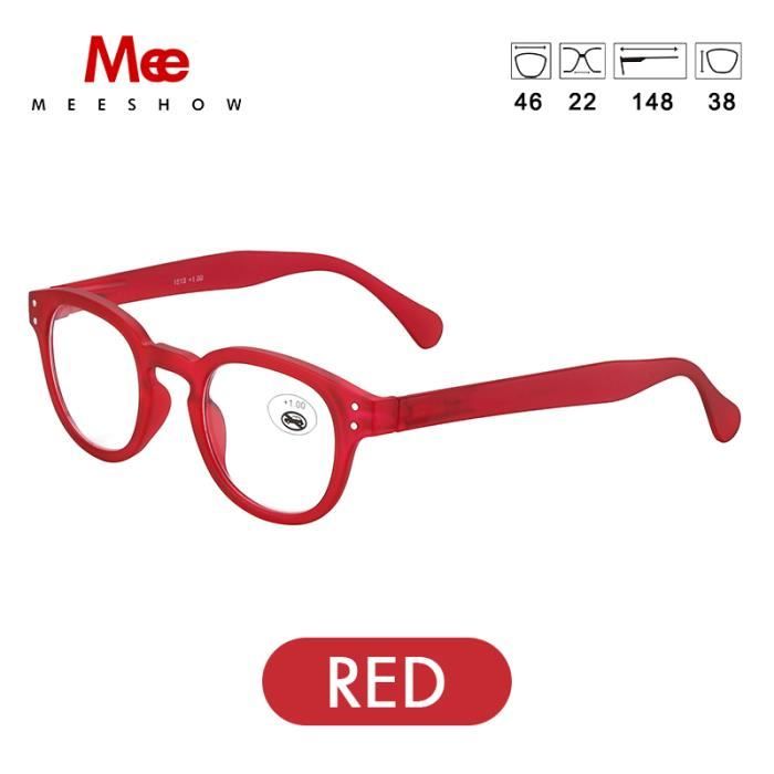 Rouge - Dioptrie +1,75 - Meeshow Lunettes de Lecture Transparentes de ...