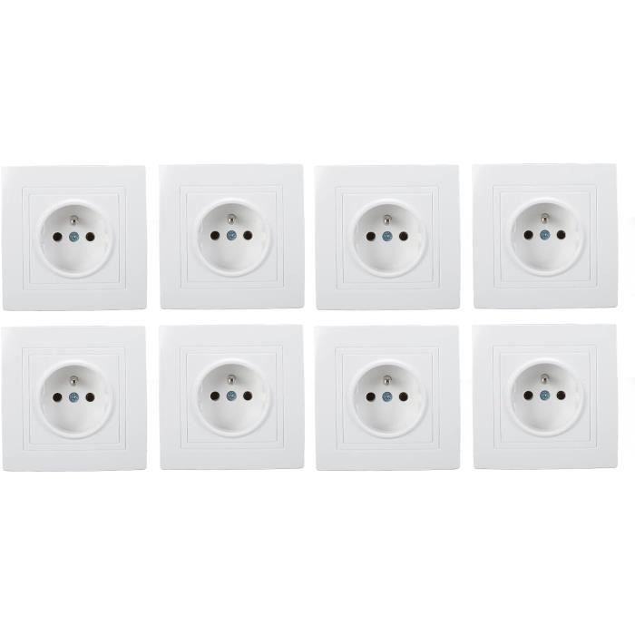 8Pcs Prises Electriques Standard, Prise Extra Plate Murale 16A 220V ...