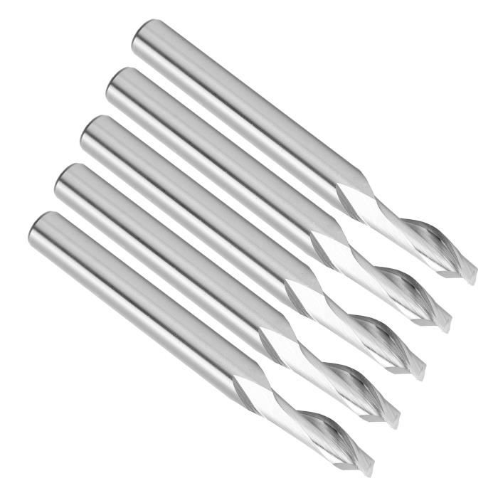 Fdit mèche de coupe CNC 5 pièces fraise en spirale simple flûte tige ...