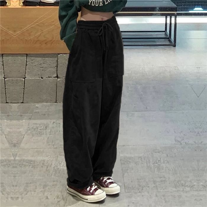 Pantalon Cargo Vintage Pour Femme Baggy Décontracté Taille Haute